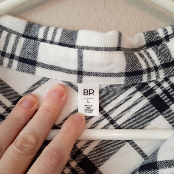 bp | Tops | Nwt Bp Puff Sleeve Bw Plaid Flannel Shirt | Poshmark
